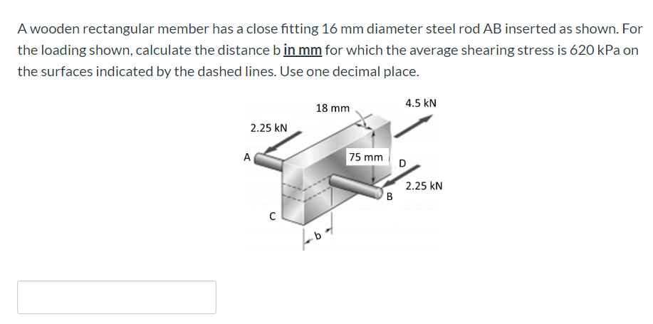 Solved A wooden rectangular member has a close fitting 16 mm | Chegg.com