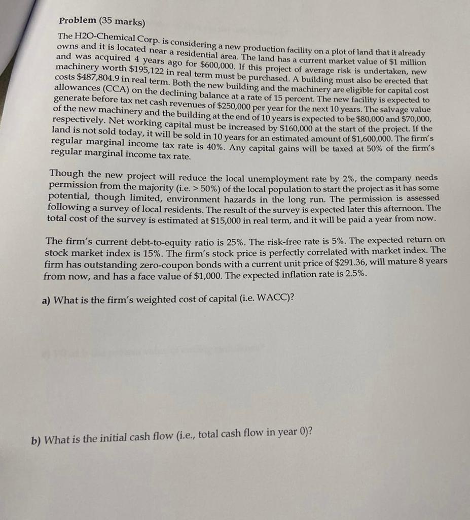 a. what is the firm weighted cost of capital? (i.e | Chegg.com