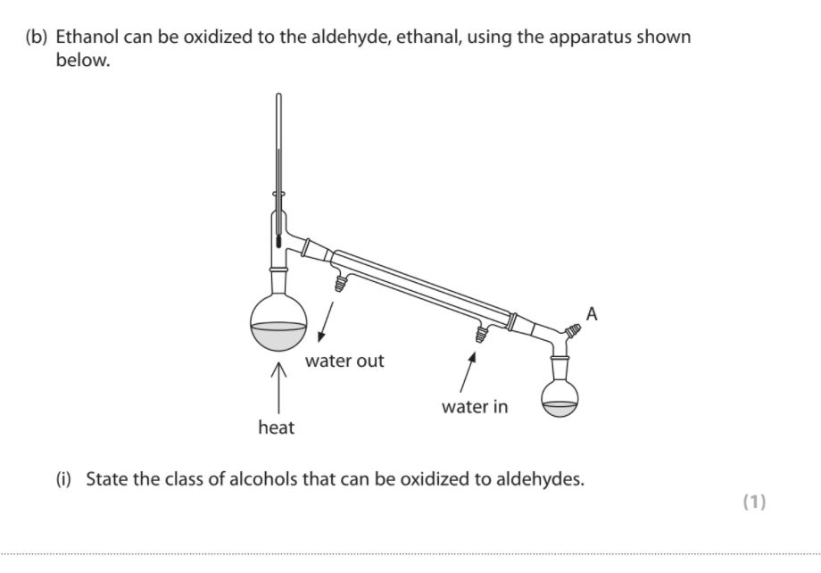 Solved (b) Ethanol can be oxidized to the aldehyde, ethanal, | Chegg.com
