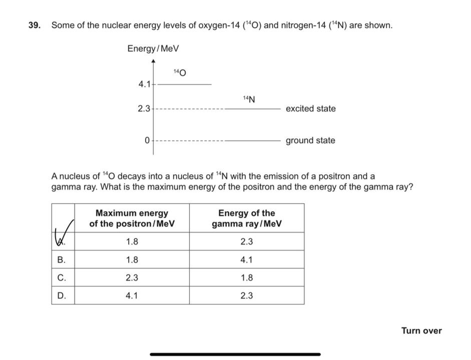 Solved 9. Some of the nuclear energy levels of oxygen-14 | Chegg.com