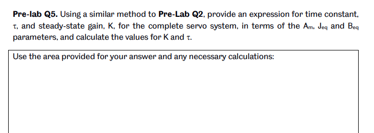 Solved Pre-lab Q5. Using a similar method to Pre-Lab Q2, | Chegg.com