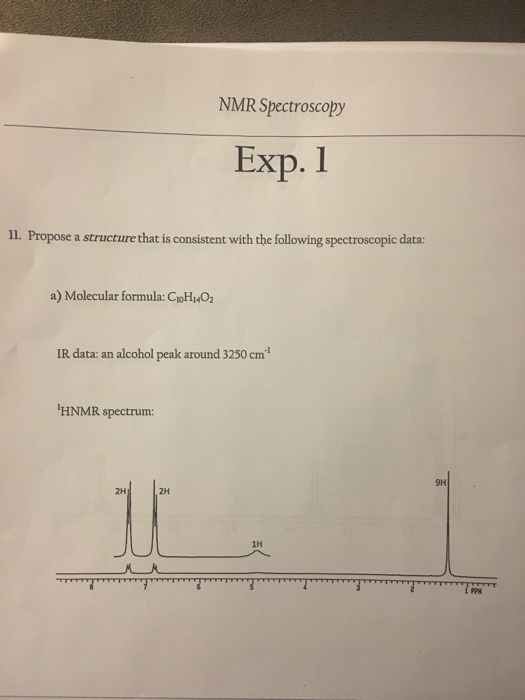 Solved NMR Spectroscopy Exp. 1 1l. Propose a structure that | Chegg.com