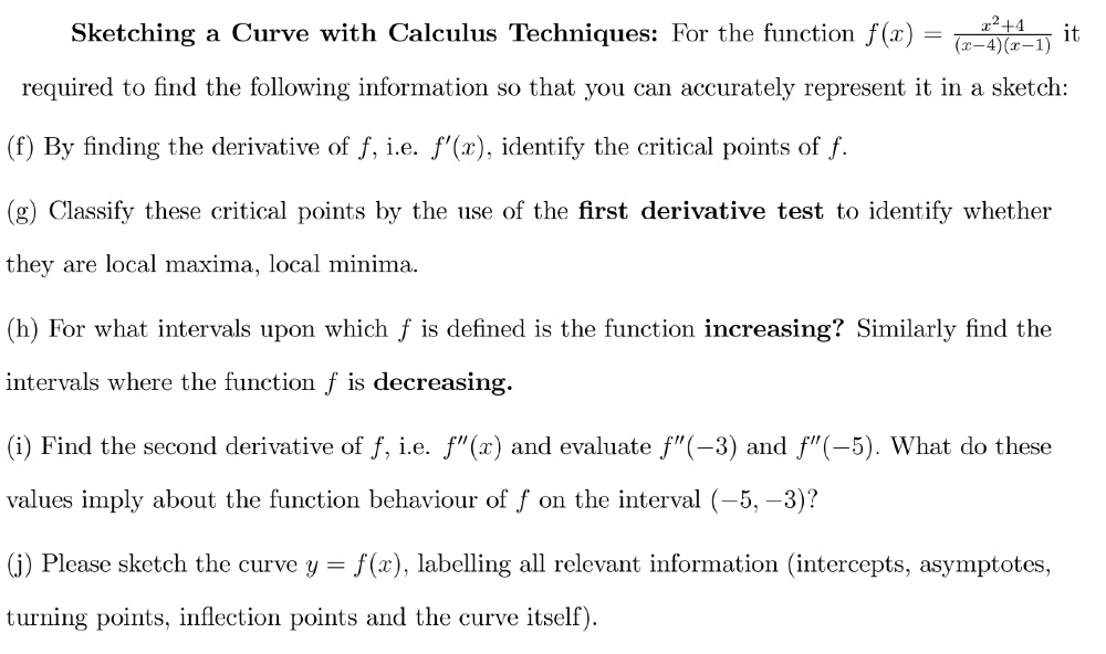 Solved 22+4 Sketching a Curve with Calculus Techniques: For | Chegg.com