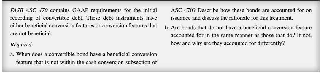 Solved FASB ASC 470 contains GAAP requirements for the | Chegg.com
