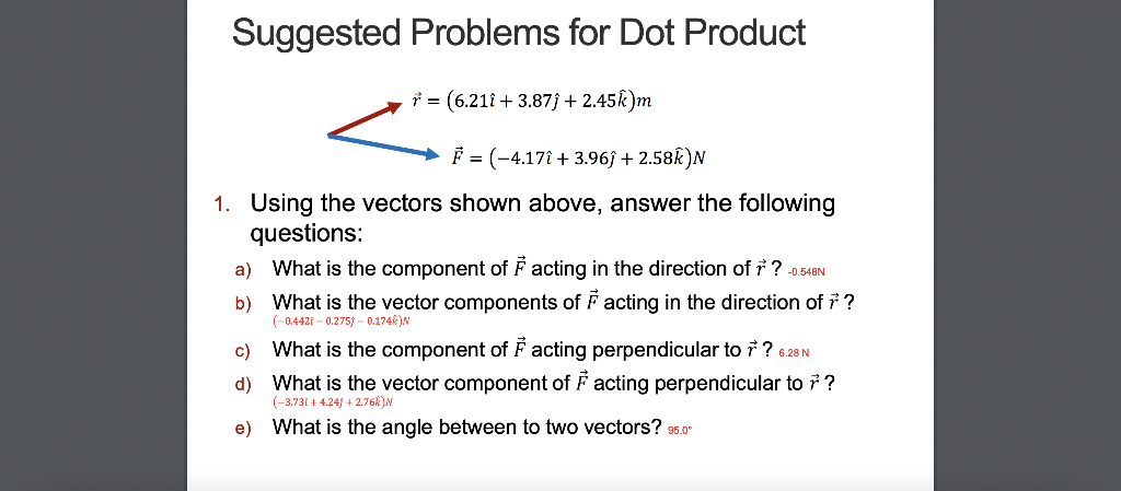 Solved Suggested Problems for Dot Product p = (6.21* + 3.87+ | Chegg.com