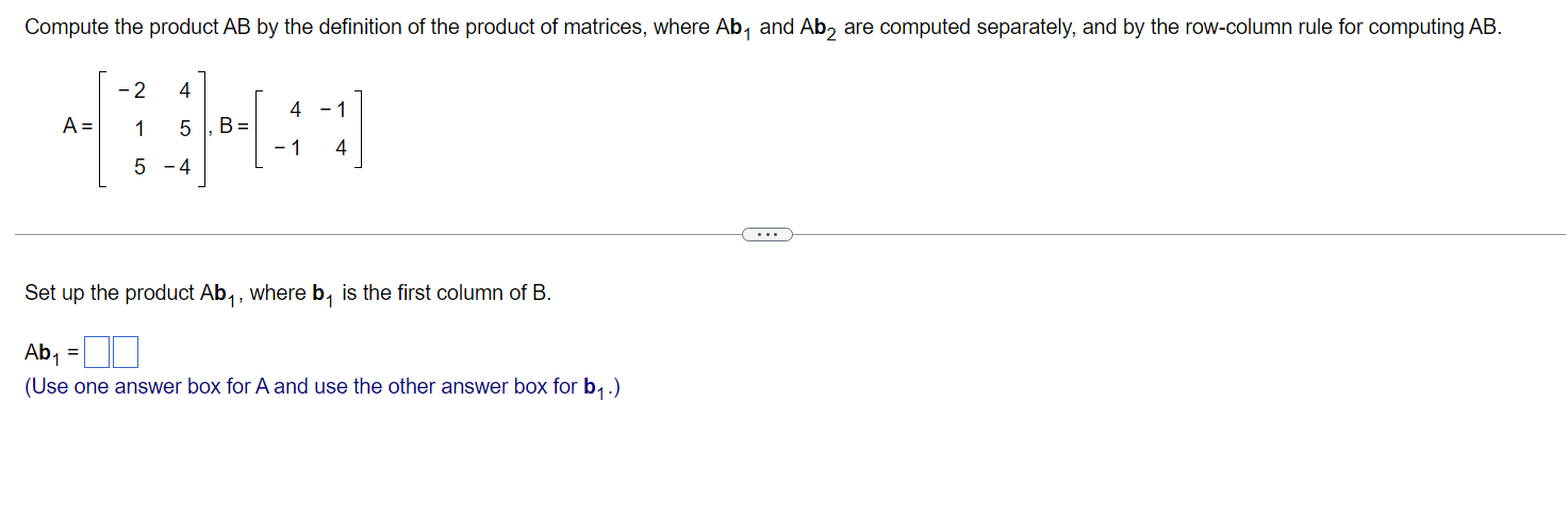 Solved Compute the product AB by the definition of the | Chegg.com