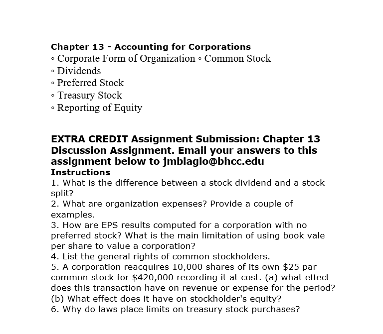 Solved Chapter 13 - Accounting for Corporations - Corporate | Chegg.com