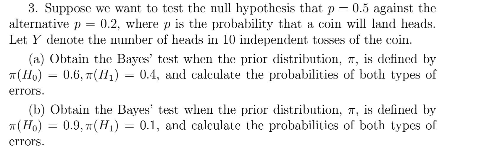 Solved 3. Suppose we want to test the null hypothesis that | Chegg.com