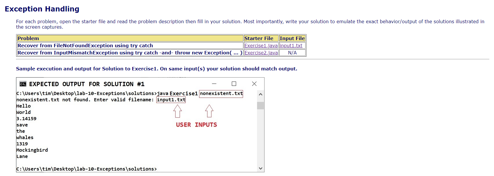 Solved Exercise1.java: /* Exercise1.java | Chegg.com