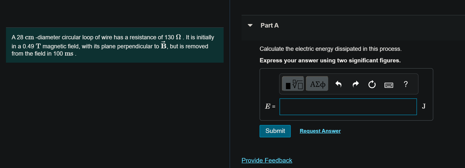 Solved A 28 cm-diameter circular loop of wire has a | Chegg.com