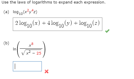 Solved Use the laws of logarithms to expand each expression. | Chegg.com