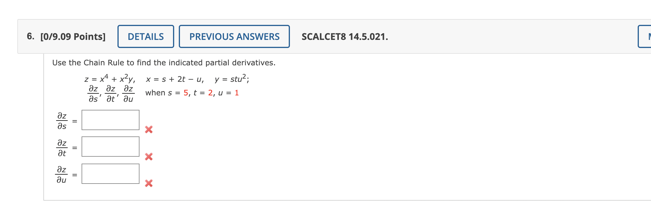 Solved 6. [0/9.09 Points] DETAILS PREVIOUS ANSWERS SCALCET8 | Chegg.com