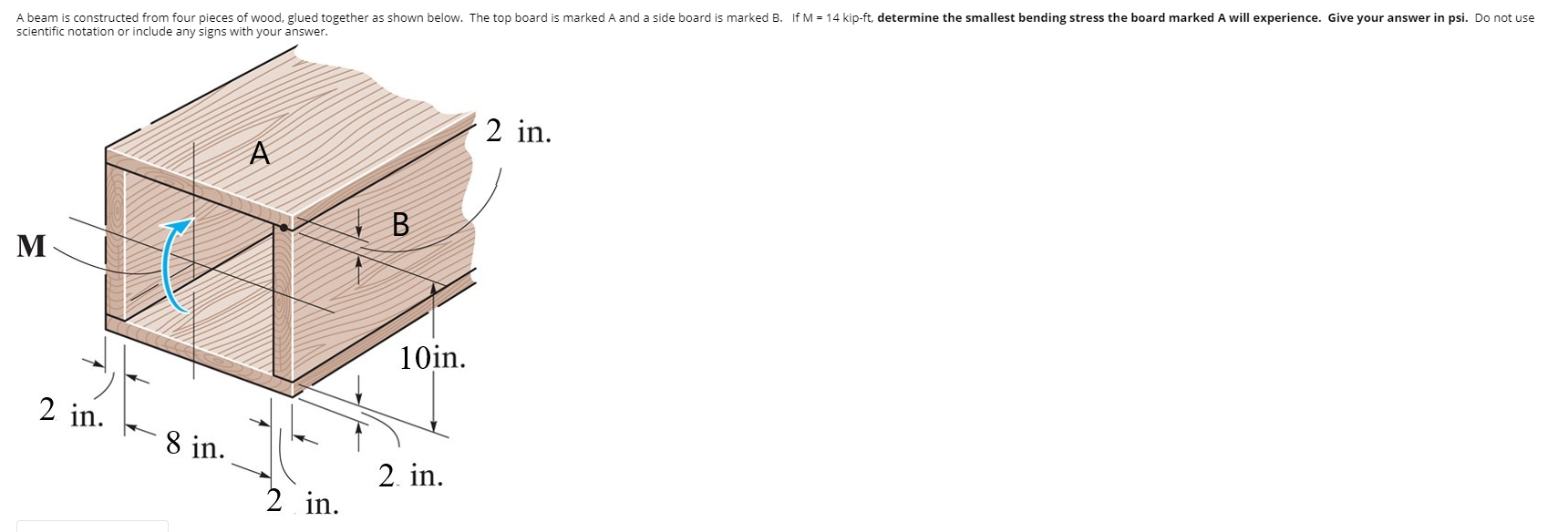 Solved A beam is constructed from four pieces of wood, glued | Chegg.com