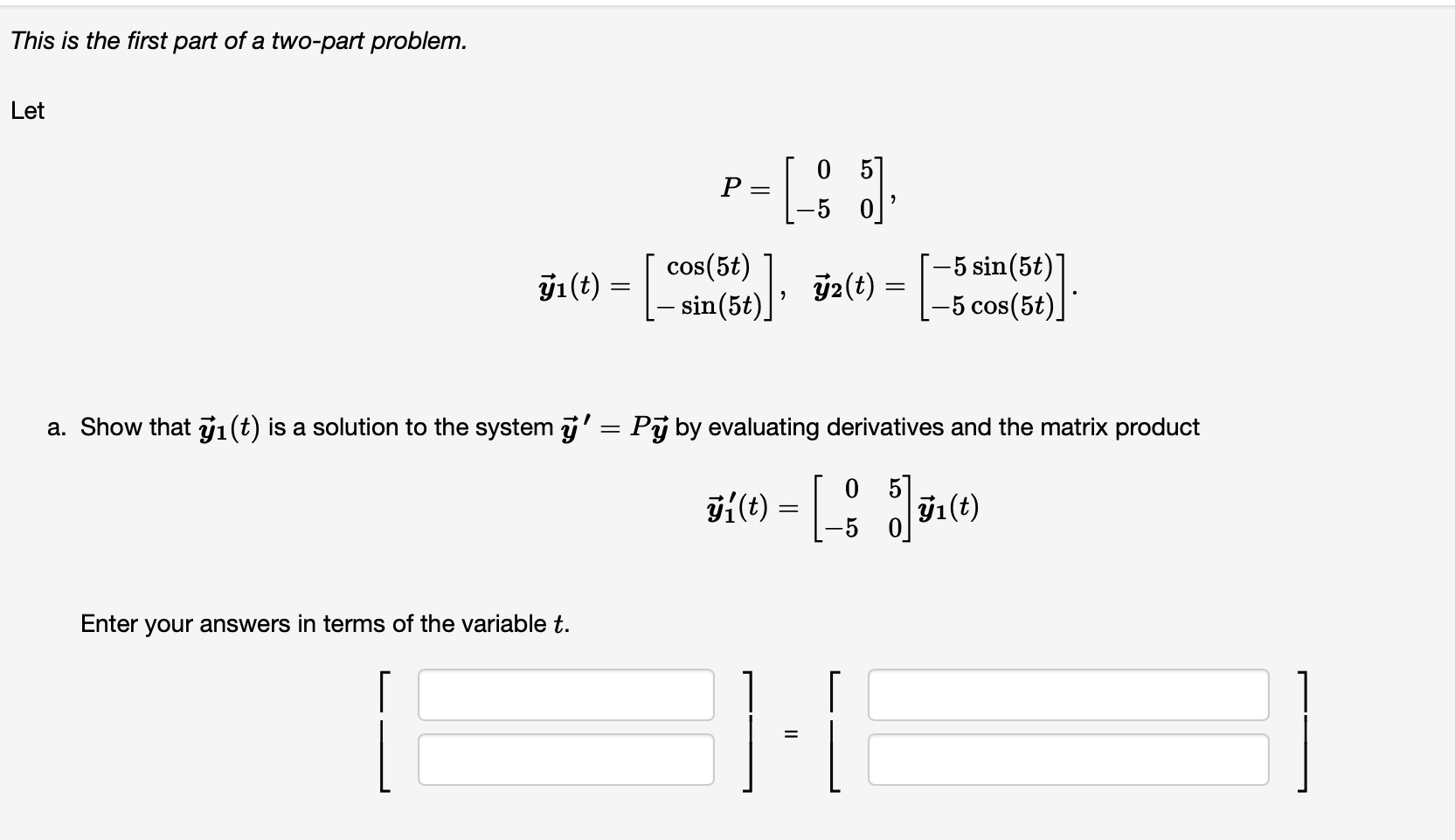 Solved This is the first part of a two-part problem. Let | Chegg.com