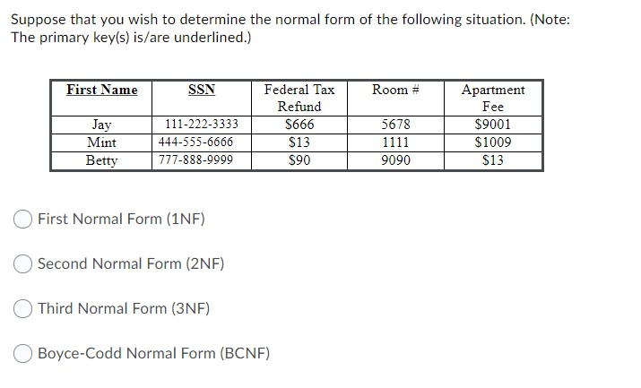 Solved Suppose that you wish to determine the normal form of | Chegg.com
