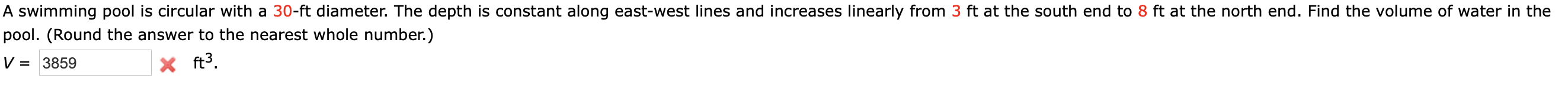 Solved A swimming pool is circular with a 30-ft diameter. | Chegg.com