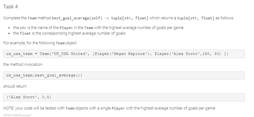 Solved For the Player class, complete the constructor method | Chegg.com
