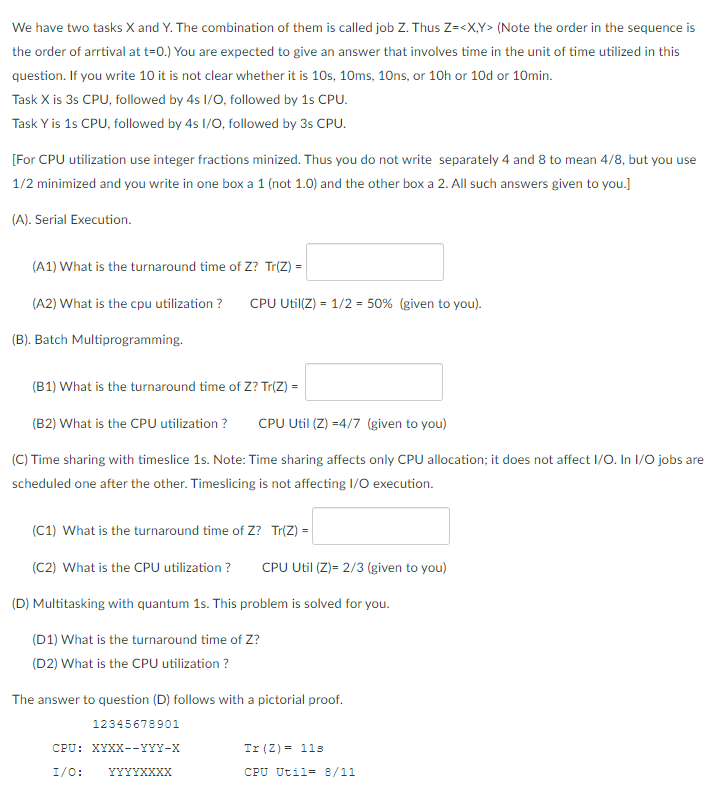 Solved We have two tasks X and Y. The combination of them is | Chegg.com