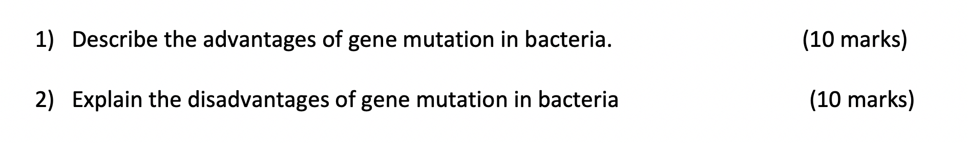 Solved 1) Describe the advantages of gene mutation in | Chegg.com