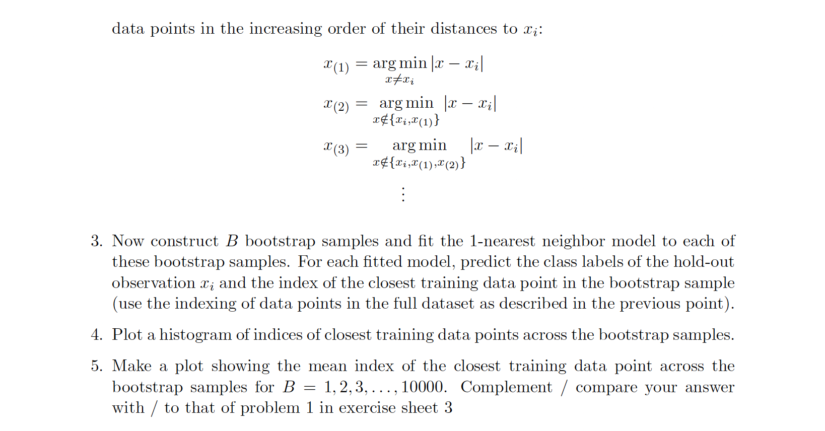 Solved Problem 2 Nearest neighbor bagging In problem 1 of | Chegg.com