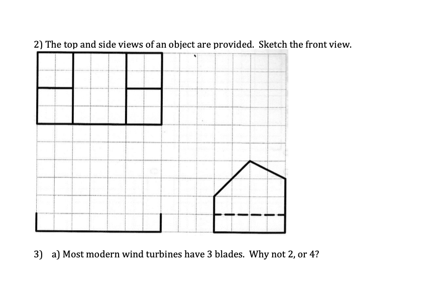 Solved 2) The top and side views of an object are provided. | Chegg.com