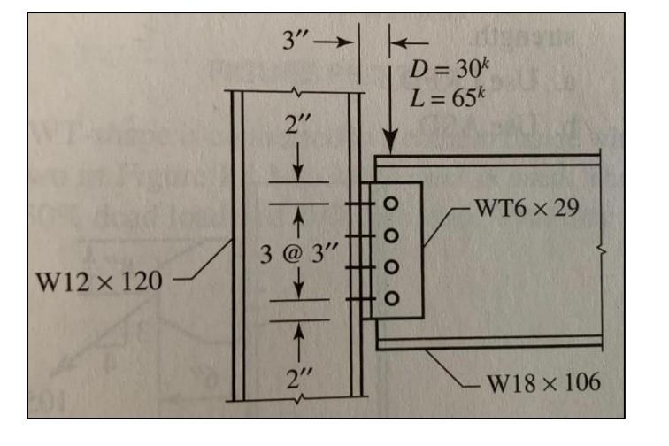 Solved A beam is connected to a column with | Chegg.com