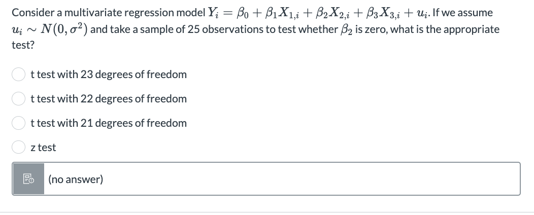 Solved Consider a multivariate regression model | Chegg.com