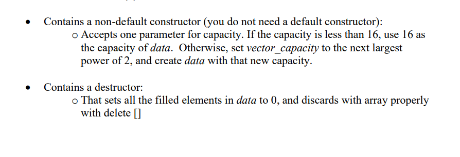 Solved Write a program (called integer_vector.cpp) that does | Chegg.com