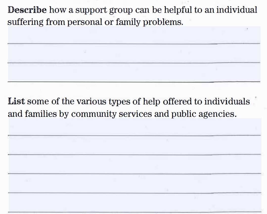 Solved Describe how a support group can be helpful to an | Chegg.com