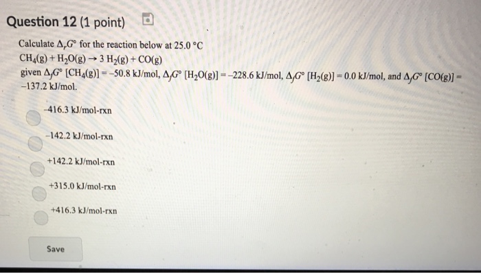 Solved Calculate Delta_r, G degree for the reaction below at | Chegg.com