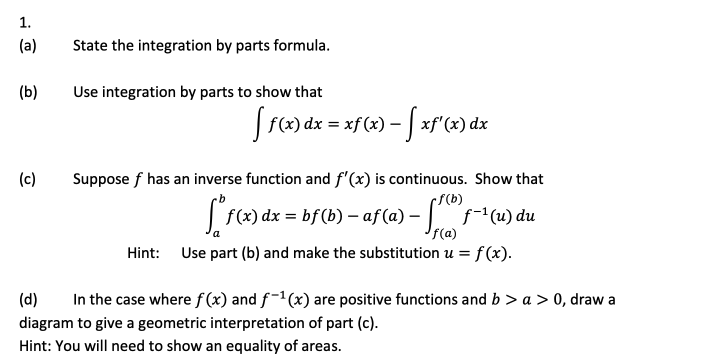 Solved I only need help on understanding what 1(d) , the | Chegg.com