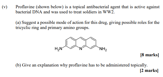 Solved Proflavine (shown below) is a topical antibacterial | Chegg.com