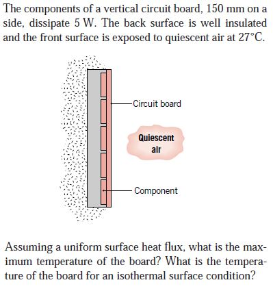Solved The components of a vertical circuit board, 150 mm on | Chegg.com