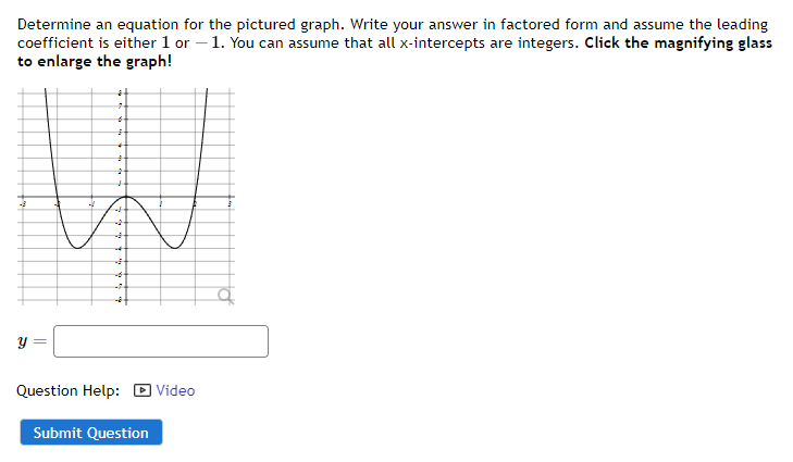 Solved Determine an equation for the pictured graph. Write | Chegg.com