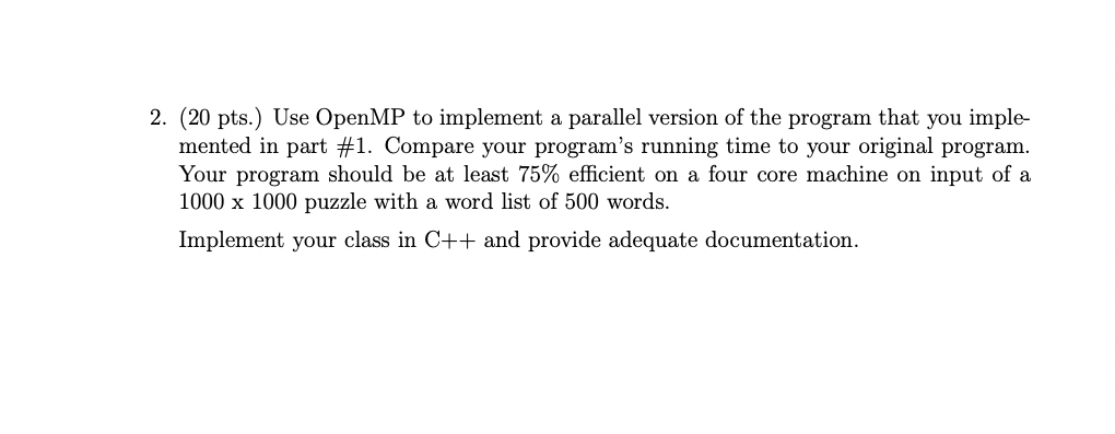 CS 4000 Homework # 2: Circle the Word with OpenMP due | Chegg.com