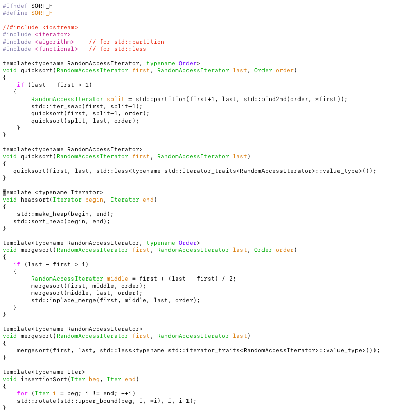 Solved I have given the sort.h part of the program. Please | Chegg.com
