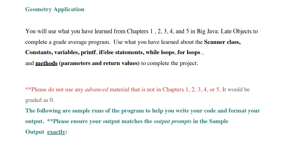 Solved Geometry Application You will use what you have | Chegg.com