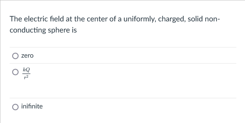Solved The electric field at the center of a uniformly, | Chegg.com