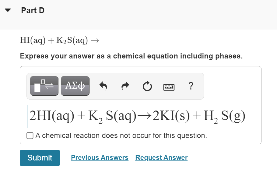 Solved Part B NH4Br(aq) + KOH(aq) + Express your answer as a | Chegg.com