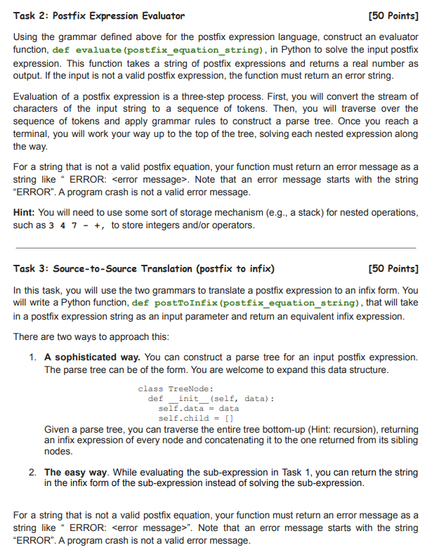 For this project, we will implement an evaluator to | Chegg.com