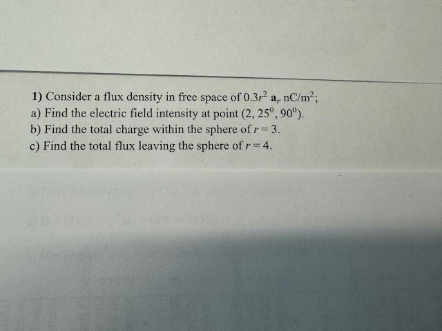 Solved Consider a flux density in free space of | Chegg.com