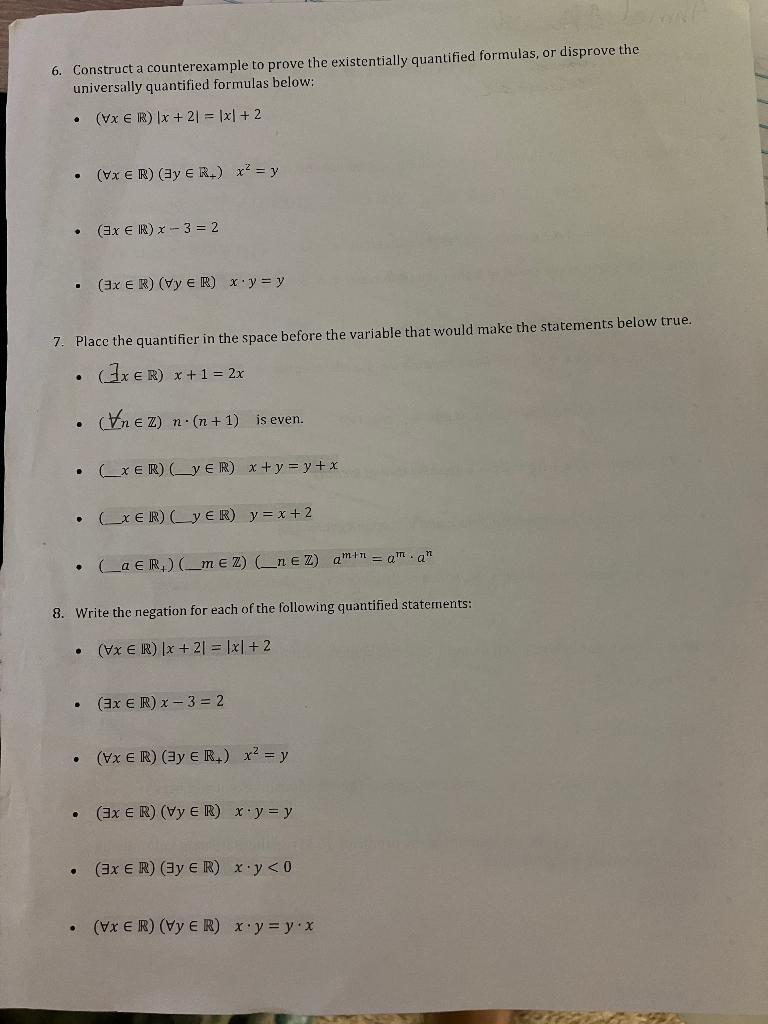 Solved 6. Construct a counterexample to prove the | Chegg.com