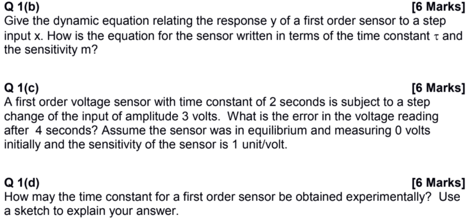 Solved Q 1(b) [6 Marks] Give the dynamic equation relating | Chegg.com