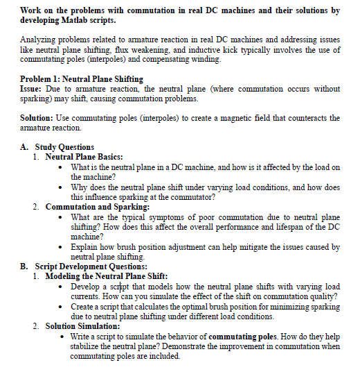 Solved Work on the problems with commutation in real DC | Chegg.com