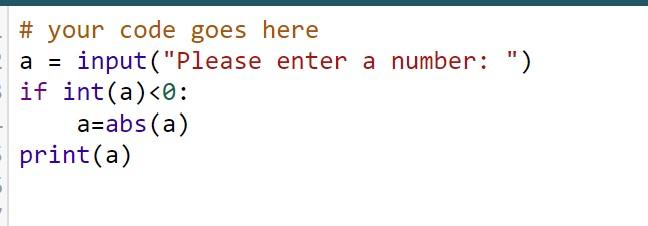 Solved How do I use an if statement to print an absolute | Chegg.com