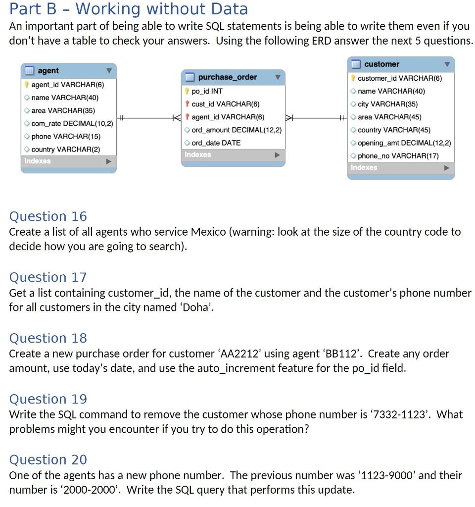 Solved Part B - Working without Data An important part of | Chegg.com