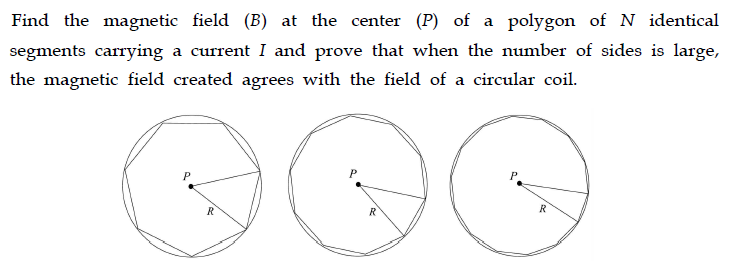Solved Find the magnetic field (B) at the center (P) of a | Chegg.com