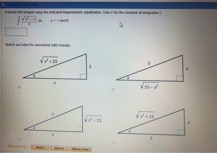 Solved Evaluate the integral using the indicated | Chegg.com