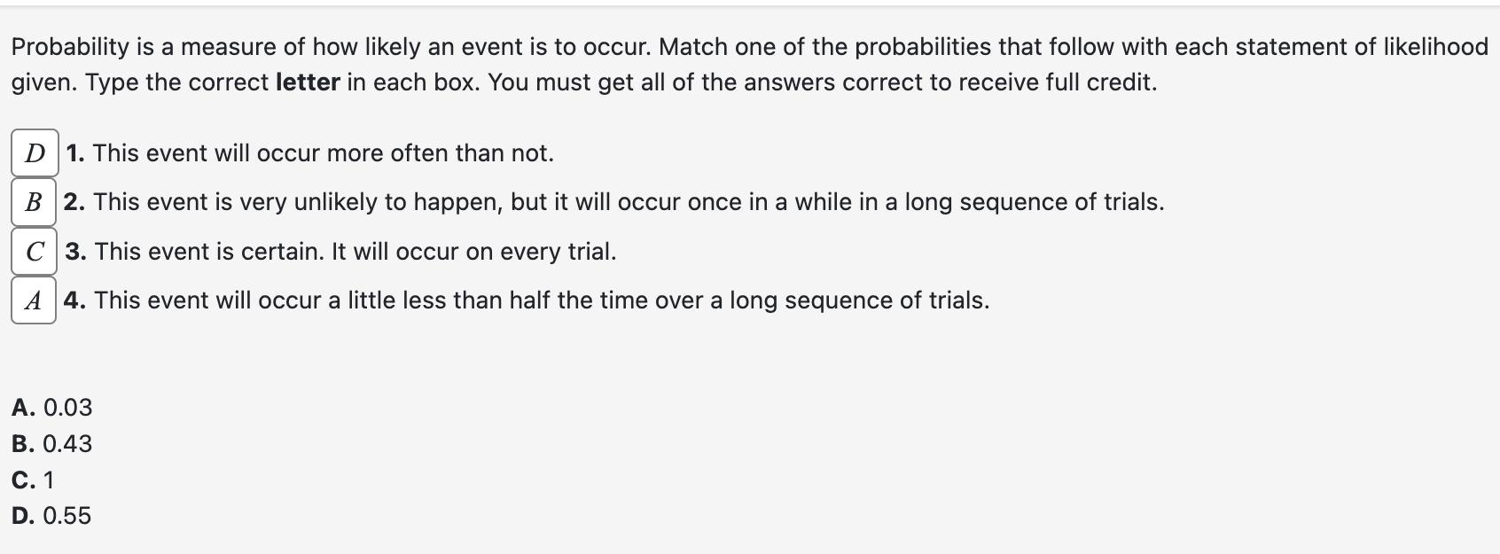 Solved Probability is a measure of how likely an event is to | Chegg.com