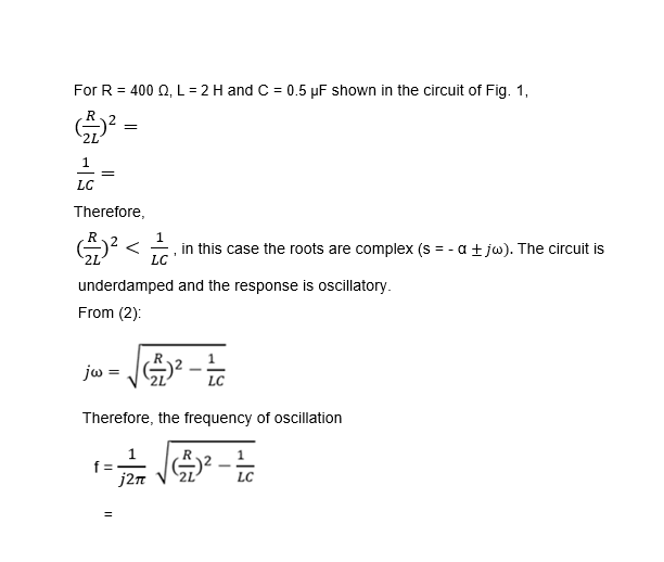 Solved The Transient Response of Series RLC Network | Chegg.com